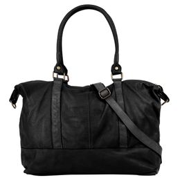 Reisetasche Samantha Look Gr. B/H/T: 42 cm x 30 cm x 15 cm onesize, schwarz Taschen echt Leder, Made in Italy