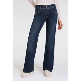 5-Pocket-Jeans Herrlicher "Edna Recycled Denim Light" Gr. 33, Länge 34, schwarz (mysterious) Damen Jeans im Flared Fit