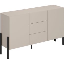 Sideboard Inosign "Jukon, Breite 150 bzw.180 cm, moderne grifflose Kommode" Sideboards Gr. B/H/T: 150 cm x 90 cm x 40 cm, Breite 150 cm, 3 St., beige (kaschmir) Schubladenschrank 2 Türen3 Schubkästen, push-to-open-Funktion