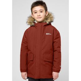 Outdoorjacke Jack Wolfskin "COSY BEAR JACKET K" Gr. 116, rot (intense, rust), Kinder, Obermaterial: 100% Polyester; Kontrast: 85% Acrylic, 15% Polyester; Futter: 100% Polyester; Füllung: 100% Polyester, Jacken