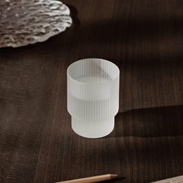 ferm LIVING Glas Ripple, weiß, 200 ml, mundgeblasen, 4er-Set