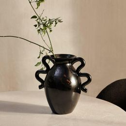 ferm LIVING Vase Verso Table, schwarz, Höhe 27 cm, Keramik