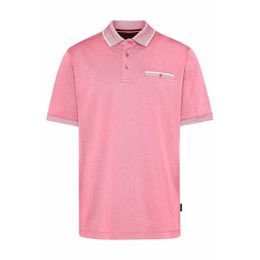 Bugatti Poloshirt mit Kontraststreifen pink M M Baumwoll-Mix