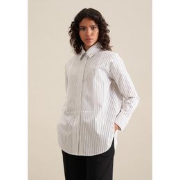 Seidensticker Longbluse »Schwarze Rose« Langarm Kragen Streifen weiß 3XL (46) 3XL (46) Passform: Oversized
