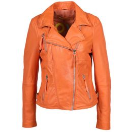 Freaky Nation Lederjacke »New Biker Princess-FN« orange XS(34)
