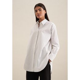 Seidensticker Longbluse »Schwarze Rose« Langarm Kragen Streifen weiß L40 L40 Passform: Oversized