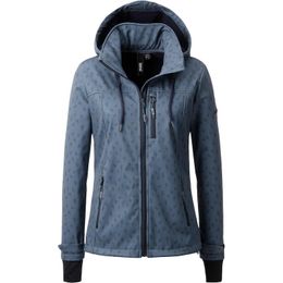 LPO Softshelljacke »SHELBY PEAK VI Women« leichte Softshelljacke mit All-Over-Print und abnehmbarer Kapuze blau 36 (S) 36 (S) Leichte...