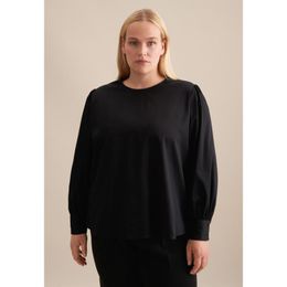 Seidensticker Shirtbluse »Schwarze Rose« Langarm Rundhals Uni schwarz 4XL48 4XL48 Passform: Regular