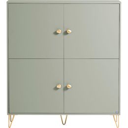 LOOKS by Wolfgang Joop Highboard »Looks Organic« Mit hochwertigen Metallbeschlägen und Softclose-Scharnieren pistazie