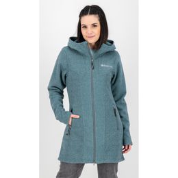 DEPROC Active Fleecejacke »GLORY APRIL« mit 2-Wege-Reißverschluss smoke 46 (L) 46 (L) Modisch funktionaler Strickfleecemantel mit Kapuze