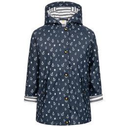 DEPROC Active Regenjacke »Friesennerz ANCHOR PEAK KIDS« navy 128 128 Maritimer Regenmantel mit Streifenfutter
