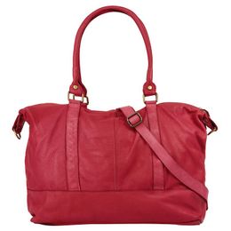 Samantha Look Reisetasche echt Leder, Made in Italy rot