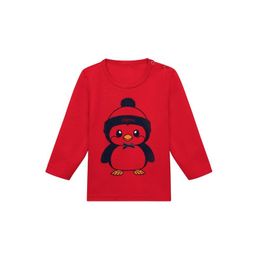 TRIGEMA Jungen Sweatshirt &raquo;TRIGEMA Langarmshirt mit s&uuml;&szlig;em Pinguin-Print&laquo; braun 116