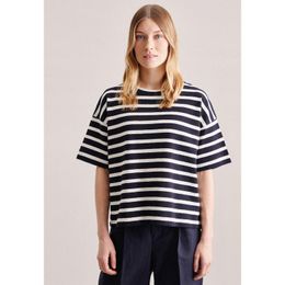 Seidensticker T-Shirt &raquo;Schwarze Rose&laquo; Kurzarm Rundhals Ringel Jersey dunkelblau 38 38 Passform: Regular
