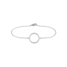 UNIKE JEWELLERY Armkette »GLOW CIRCLE ROUND KREIS RUND, UK.PU.1204.0027« mit Zirkonia (synth.) silberfarben-kristallweiß + kristallweiß 20 cm...