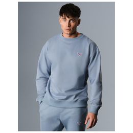 TRIGEMA Sweatshirt &raquo;Oversized Sweatshirt mit Logo-Patch&laquo; pearl-blue M M Aufgen&auml;htes Patch TRIGEMA Logo