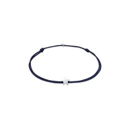 Elli Armband &raquo;Stern Astro Textilband 925 Silber&laquo; Dunkelblau 16 cm Stylisches Textilarmband mit Stern f&uuml;r Damen