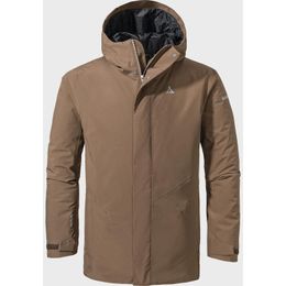 Schöffel SCHÖFFEL Langjacke »Hiking Parka Style Froda MNS« mit Kapuze 4865 - braun 52 52 Wasserdicht & atmungsaktiv dank 2-Lagen VENTURI Membrane
