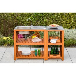 Merxx Gartentisch Spültisch und Sideboard, Akazie beige