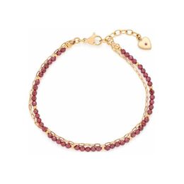 Leonardo Armband »Herz, Anka, 023229« mit Granat, Glasstein gelbgoldfarben-rot + rot 18 cm Am Ende des Verlängerungskettchens des Armbandes ist ein...