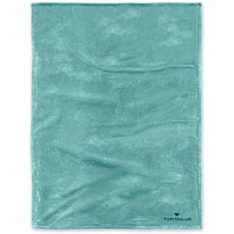 Tom Tailor HOME Wohndecke »Flausch« mit Logo, Kuscheldecke jade Obermaterial: 100% Polyester B/L: 150 cm x 200 cm