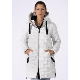 LPO Steppjacke »MARA II LONG« auch in Großen Größen erhältlich white 40 (M) 40 (M) Besonders warmer Damen Steppmantel aus weichen Kunstfasern