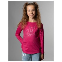 TRIGEMA Sweatshirt »Langarmshirt mit süßem Reh-Glitzer-Print« hibiskus 116 116 Elastischer Feinripp