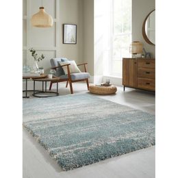 FLAIR RUGS Hochflor-Teppich &raquo;Reza&laquo; rechteckig 30 mm H&ouml;he blau Kunstfaser