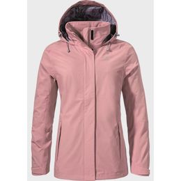 Schöffel SCHÖFFEL Outdoorjacke »Jacket Gmund L« mit Kapuze 3465 - pink 46 46 Wasserdicht & atmungsaktiv dank 2-Lagen VENTURI Ripstop