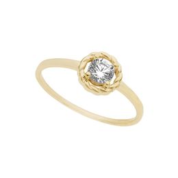 Firetti Fingerring »Schmuck Geschenk Gold 333 Damenring Verlobungsring Goldring Solitär« mit Zirkonia (synth.) gelbgoldfarben-kristallweiß 17...