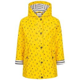 DEPROC Active Regenjacke »Friesennerz ANCHOR PEAK KIDS« gelb 116 116 Maritimer Regenmantel mit Streifenfutter