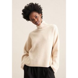 Seidensticker Strickpullover &raquo;Schwarze Rose&laquo; Langarm Rollkragen Uni natur XL XL Passform: Oversized