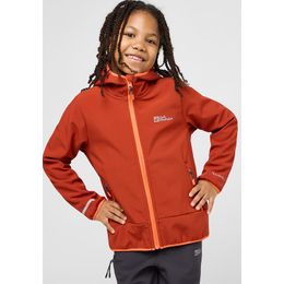Jack Wolfskin Softshelljacke &raquo;ACTAMIC JACKET K&laquo; mit Kapuze intense-rust 152 152 Elastische Softshelljacke f&uuml;r Kinder