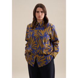 Seidensticker Hemdbluse &raquo;Schwarze Rose&laquo; Langarm Kragen Druck gelb 5XL50 5XL50 Passform: Regular