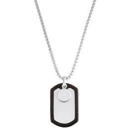 s.Oliver Kette mit Anhänger »Dog Tag, 2036864« edelstahlfarben-schwarz Herren Halskette mit DogTag-Anhänger von s.Oliver