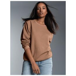 TRIGEMA Sweatshirt &raquo;Sweatshirt in Waffeloptik&laquo; haselnuss S S Klassischer Schnitt