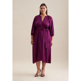 Seidensticker Sommerkleid »Schwarze Rose« 3/4-Arm Rundhals Druck lila 3XL46 - Normalgrößen Normalgrößen 3XL46 Passform: Regular