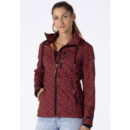 DEPROC Active Softshelljacke »SUN PEAK II WOMEN« mit abnehmbarer Kapuze red 36/38 (M) 36/38 (M) Modische Softshelljacke mit All-Over-Druck