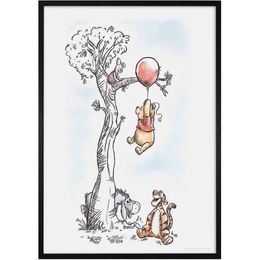 Komar Bild mit Rahmen &raquo;Bilderrahmen Holz Black mit Wandbild "Winnie The Pooh Hang on" als Set&laquo; Farbe Bild(er): bunt
