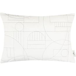 Tom Tailor HOME Dekokissen »Stitched Artdeco« aus kuschelweicher Samtnachbildung, Kissenhülle ohne Füllung, 1 Stück natur/creme/offwhite + gesteppt...