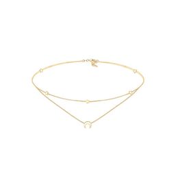 Elli Collier »Choker Layer Halbmond und Sterne 925er Silber« Gold 36 Choker Halskette im Layer Look