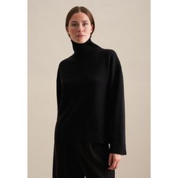 Seidensticker Strickpullover &raquo;Schwarze Rose&laquo; Langarm Rollkragen Uni black XS XS Passform: Oversized