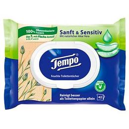 Tempo Feuchtes Toilettenpapier Sanft & Sensitiv 1-lagig, 42 Tücher