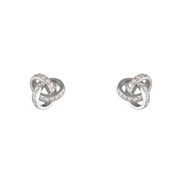 UNIKE JEWELLERY Paar Ohrstecker »CLASSY EMBRACE KNOTEN, UK.BR.1206.0024« mit Zirkonia (synth.) silberfarben-kristallweiß + kristallweiß 5 mm...