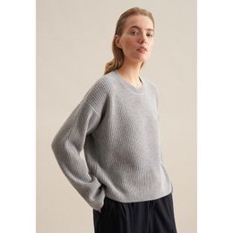 Seidensticker Strickpullover &raquo;Schwarze Rose&laquo; Langarm Rundhals Uni mittelgrau XS XS Passform: Oversized