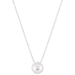UNIKE JEWELLERY Kette mit Anhänger »PEARLS TWIST, UK.CL.1204.0195« mit Zirkonia (synth.) - mit Perle (synth.) silberfarben-kristallweiß Schicker...