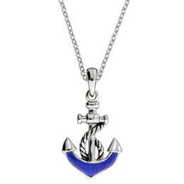 Firetti Kette mit Anhänger »Schmuck Geschenk Silber 925 Halsschmuck Halskette Ankerkette« mit Lapislazuli silberfarben-blau Ein maritimer Blickfang...