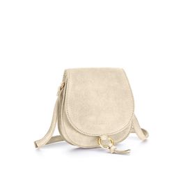 Lascana Umhängetasche aus Leder, Handtasche im Western-Look mit goldfarbenem Zierring sand