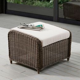 Destiny Fußhocker »CASA« Polyrattan, 66x58x43/48 cm, inkl. Auflage natur Obermaterial: 100% Polyester. Füllung: 50% Polyester, 50% Polyurethan