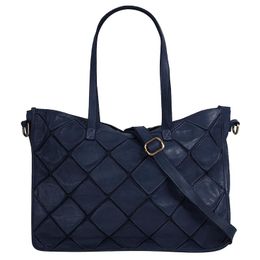 Samantha Look Shopper echt Leder, Made in Italy blau